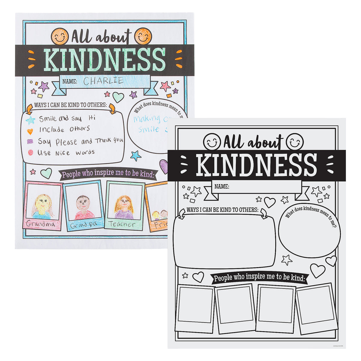 17" x 22" Color Your Own All About Kindness Paper Posters – Guildcraft Inc